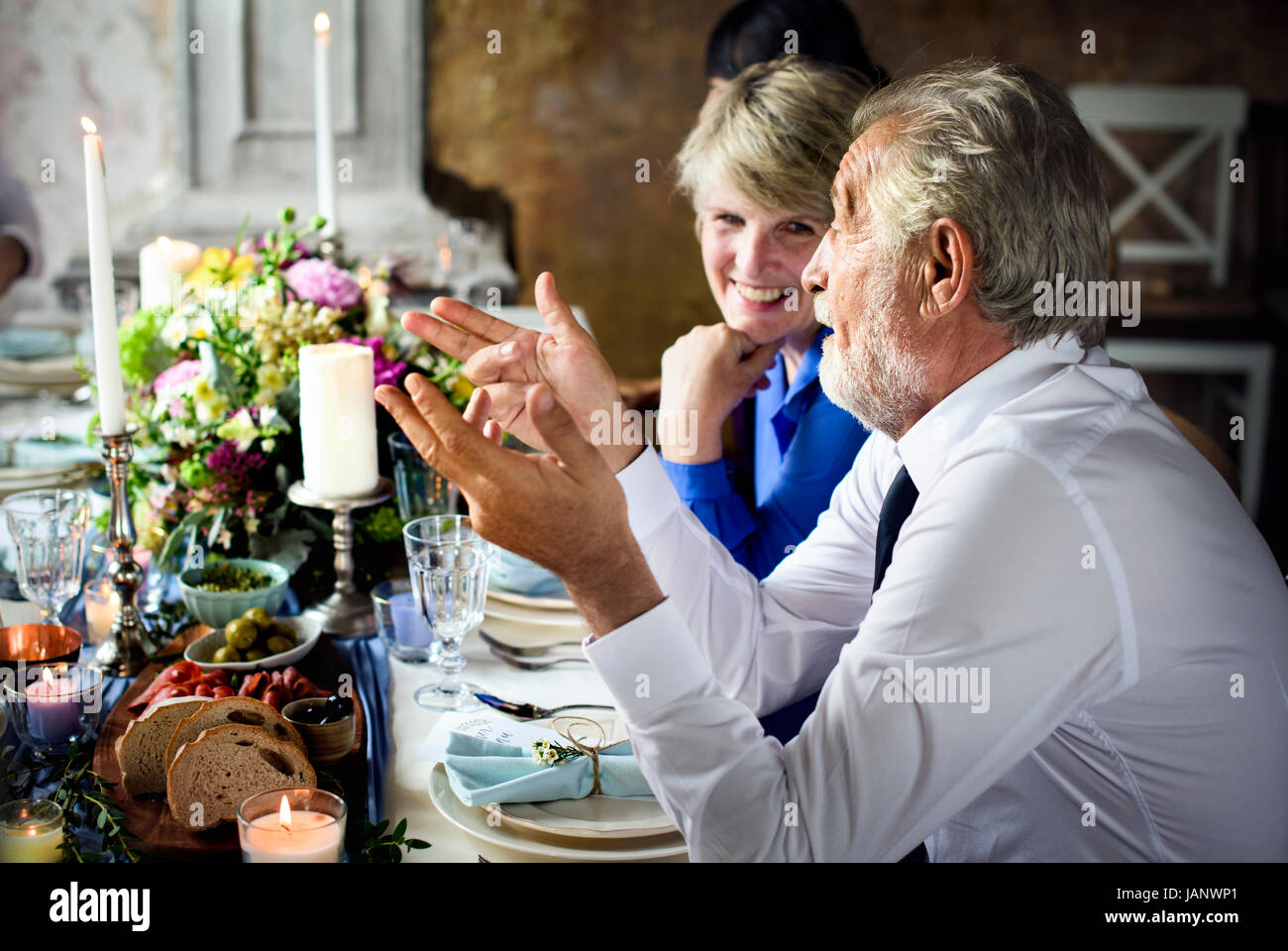 Friends Gathering Eating Food Together Stock Photo - Alamy