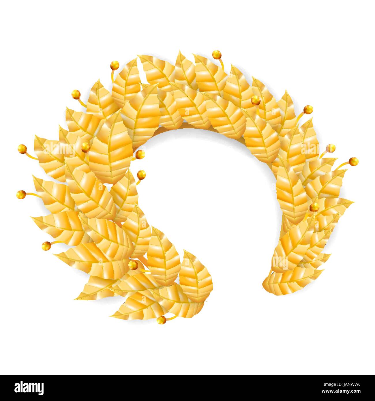 Laurel Crown. Greek Wreath With Golden Leaves. Vector Illustration ...