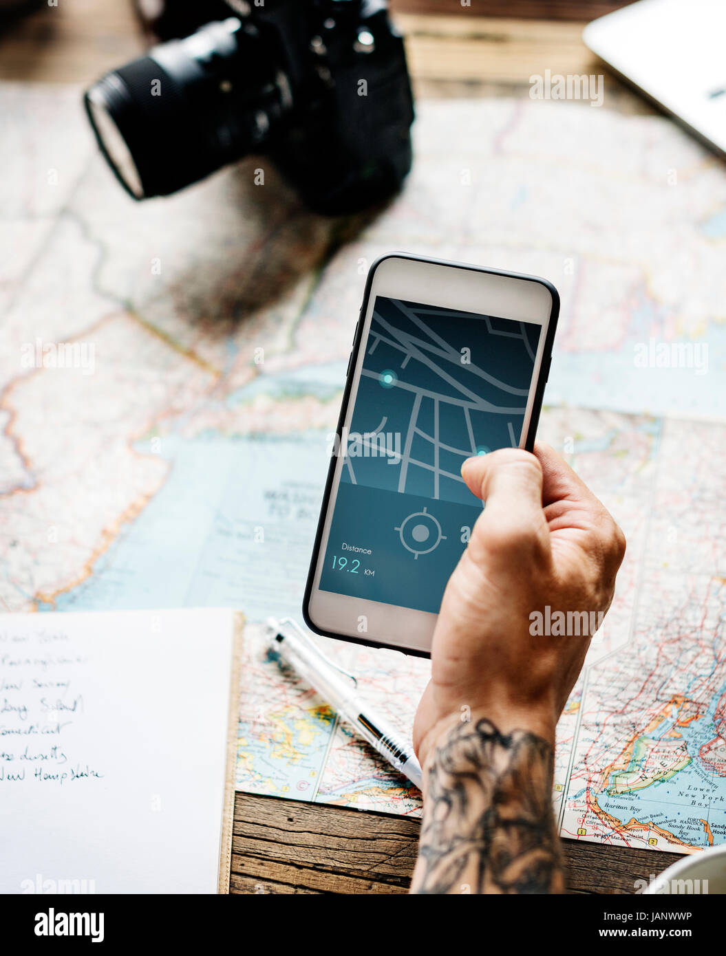 Hand showing route hi-res stock photography and images - Alamy