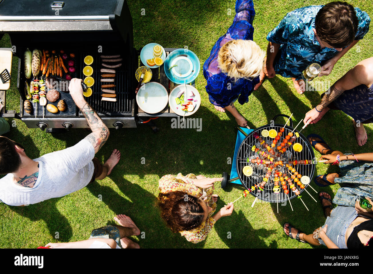 Barbecue food aerial hi-res stock photography and images - Alamy