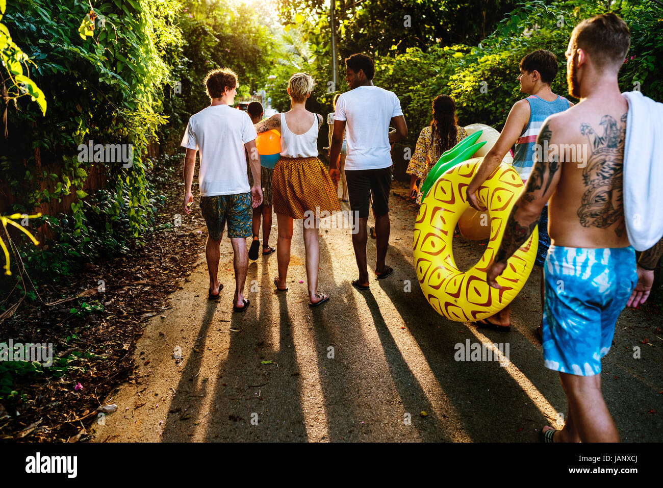 Diverse group walking together hi-res stock photography and images - Alamy