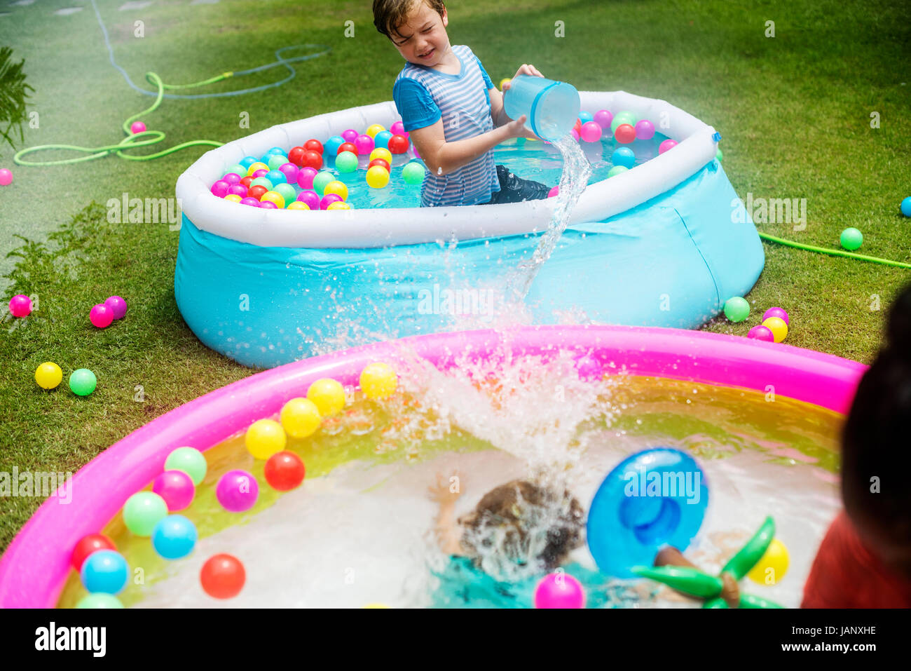 Boy with inflatable hi-res stock photography and images - Alamy