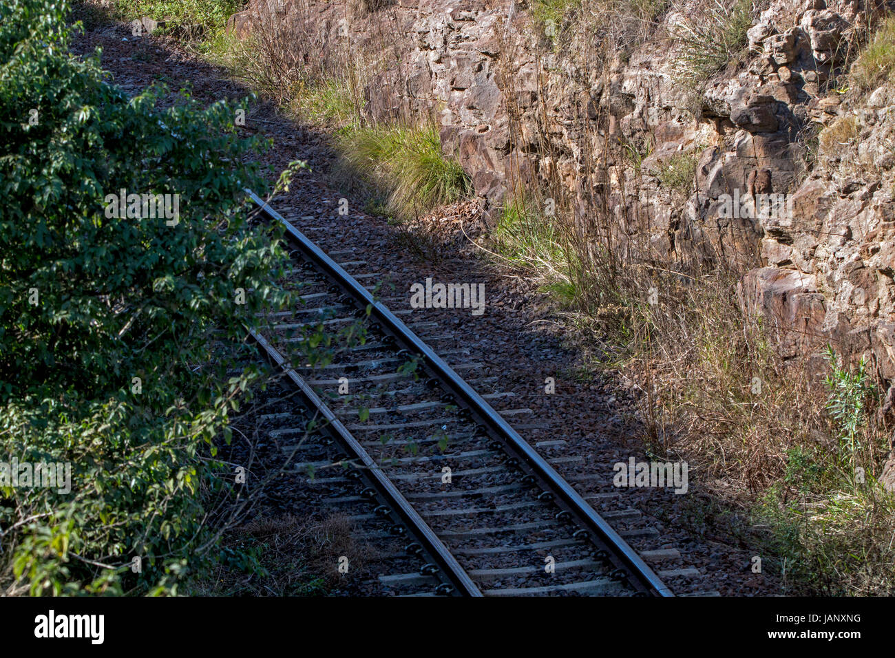 Above View of Section of Railway Track and Sleepers Stock Photo - Alamy