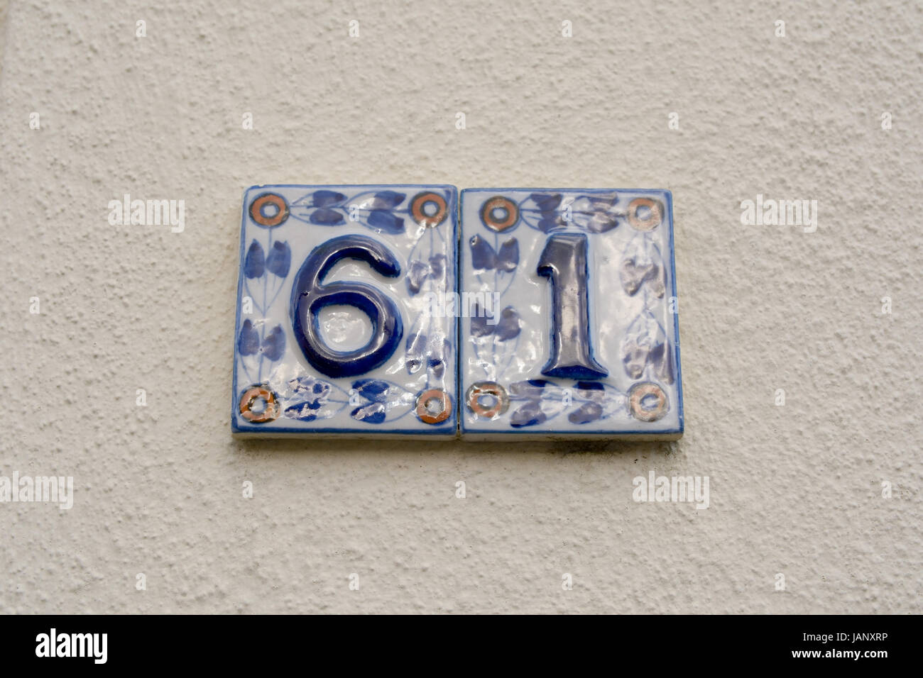 House number 61 sign in ceramic tiles hi-res stock photography and ...