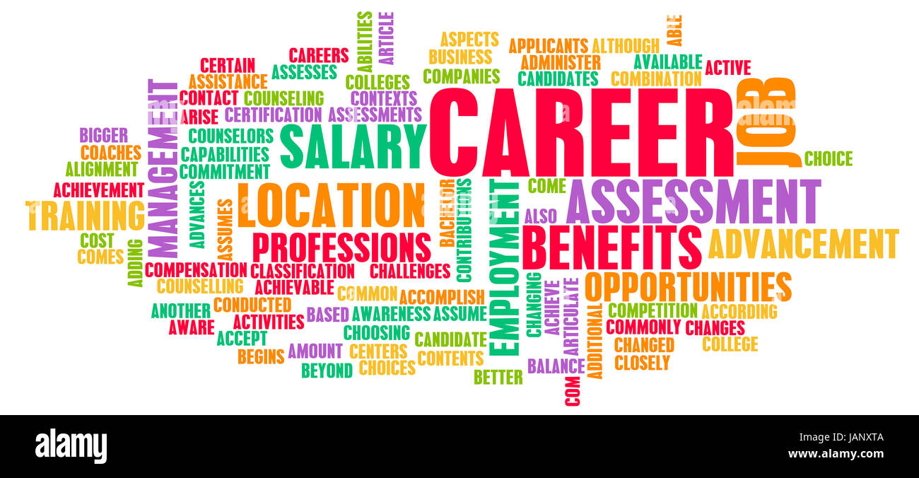 Career Word Cloud with Tags on White as a Concept Stock Photo - Alamy