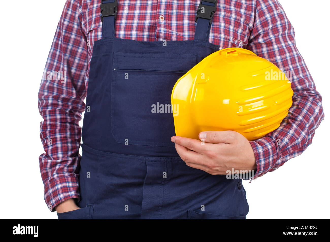 Close up picture of a young male engineer holding his helmet Stock ...