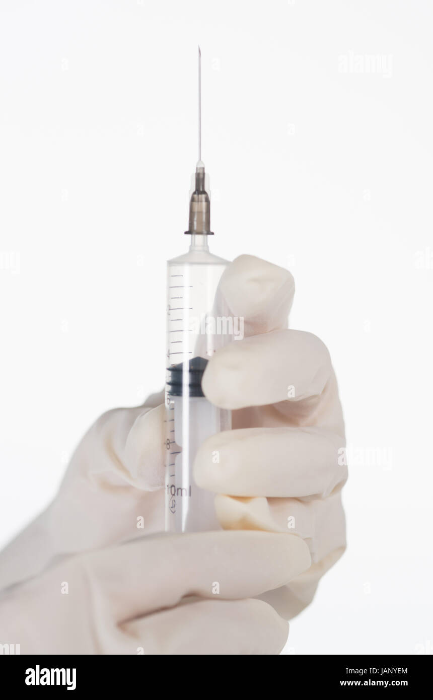 hand with syringe needle Stock Photo - Alamy