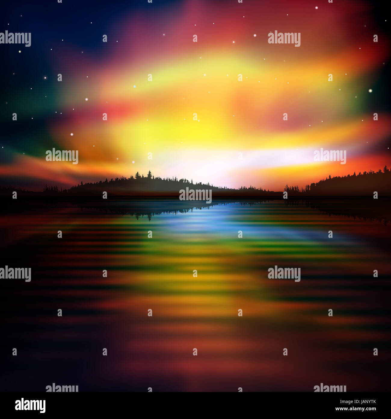 abstract nature background with red aurora borealis Stock Photo - Alamy