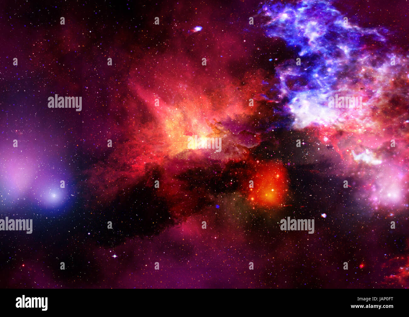 Star field in space, a nebulae and a gas congestion. "Elements of this ...