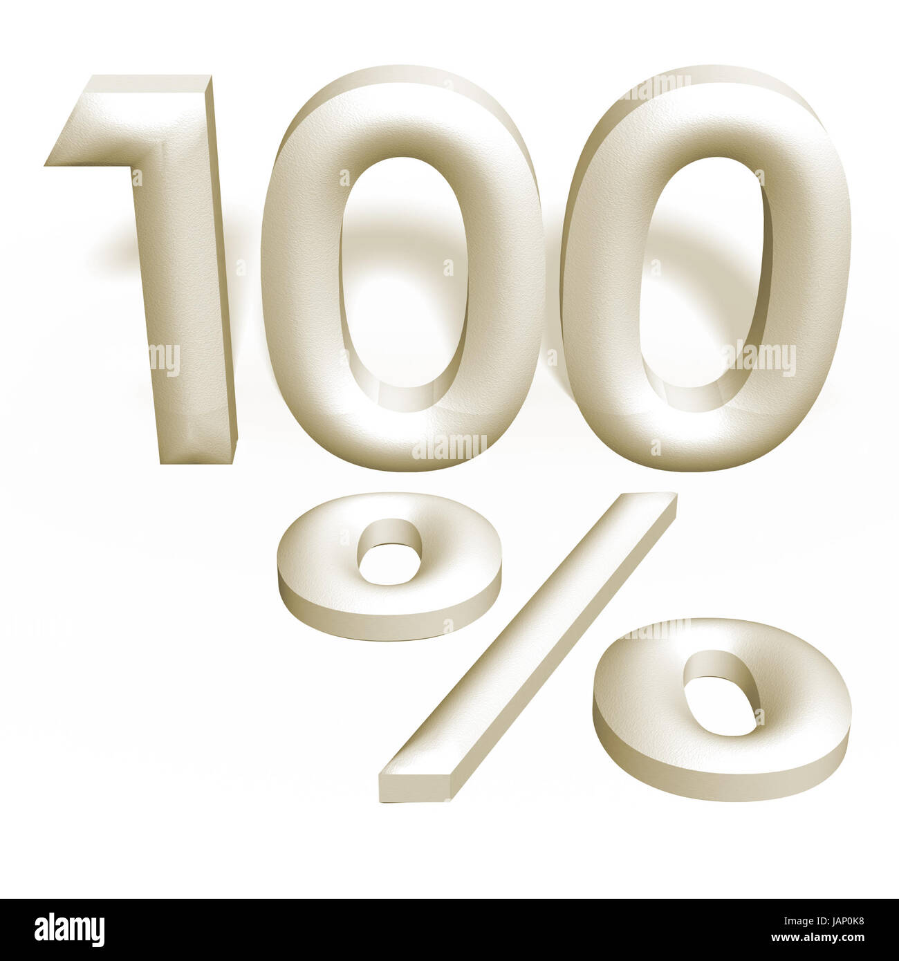 Sign hundred percent three-dimensional isolated on the white Stock ...