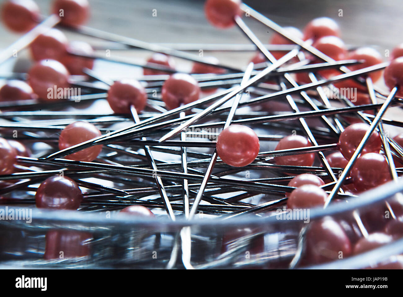 Closeup of needle push pin Stock Photo - Alamy