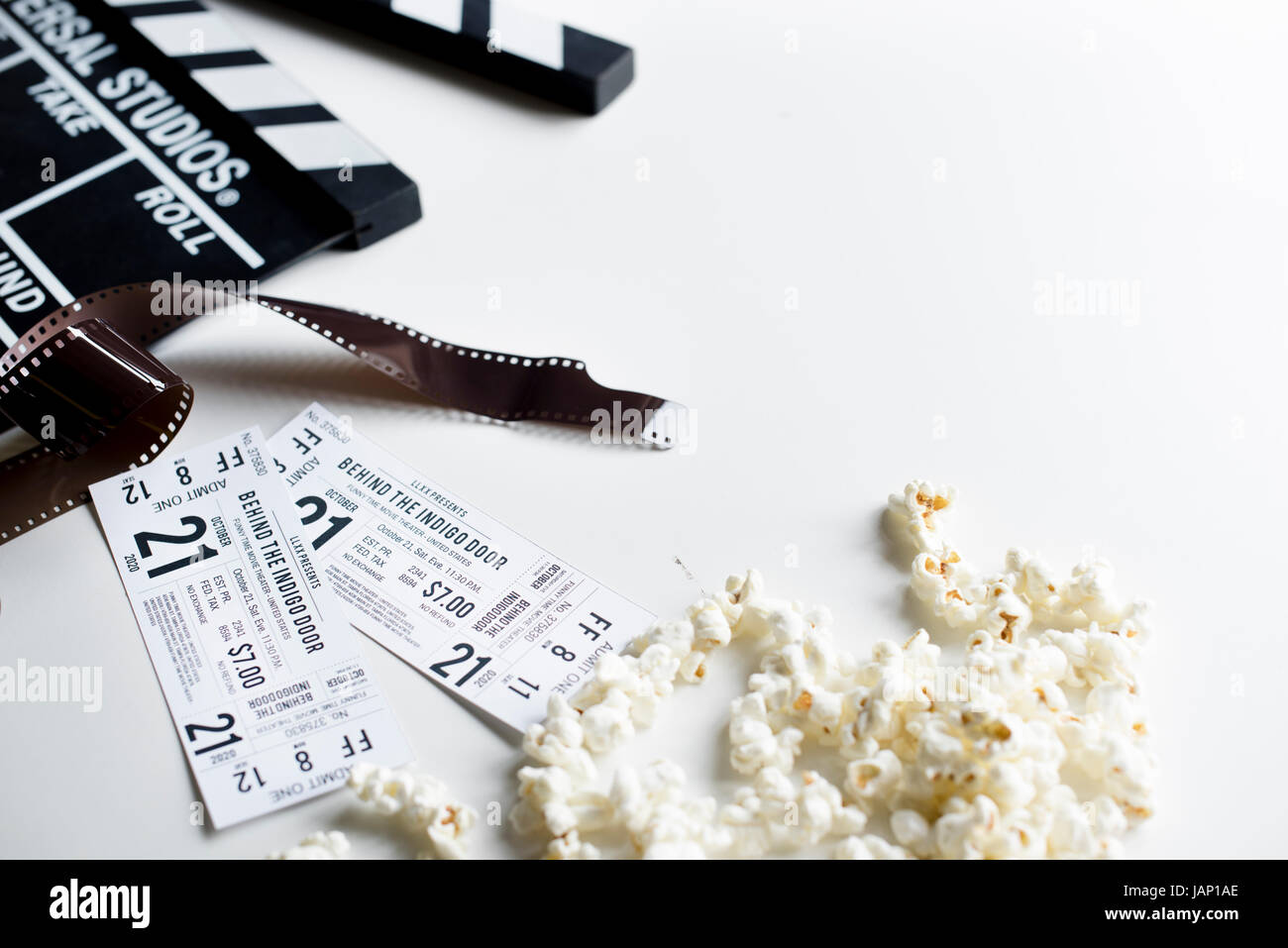 Popcorn movie tickets isolated closeup hi-res stock photography and ...