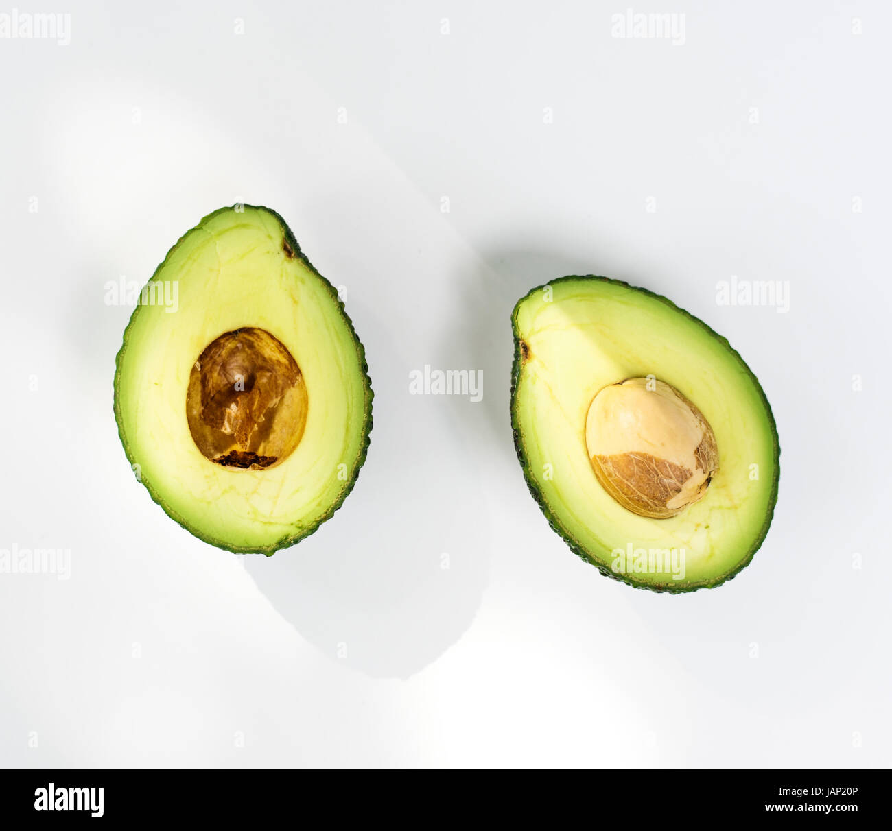 Aerial view of fresh avocado on white background Stock Photo - Alamy