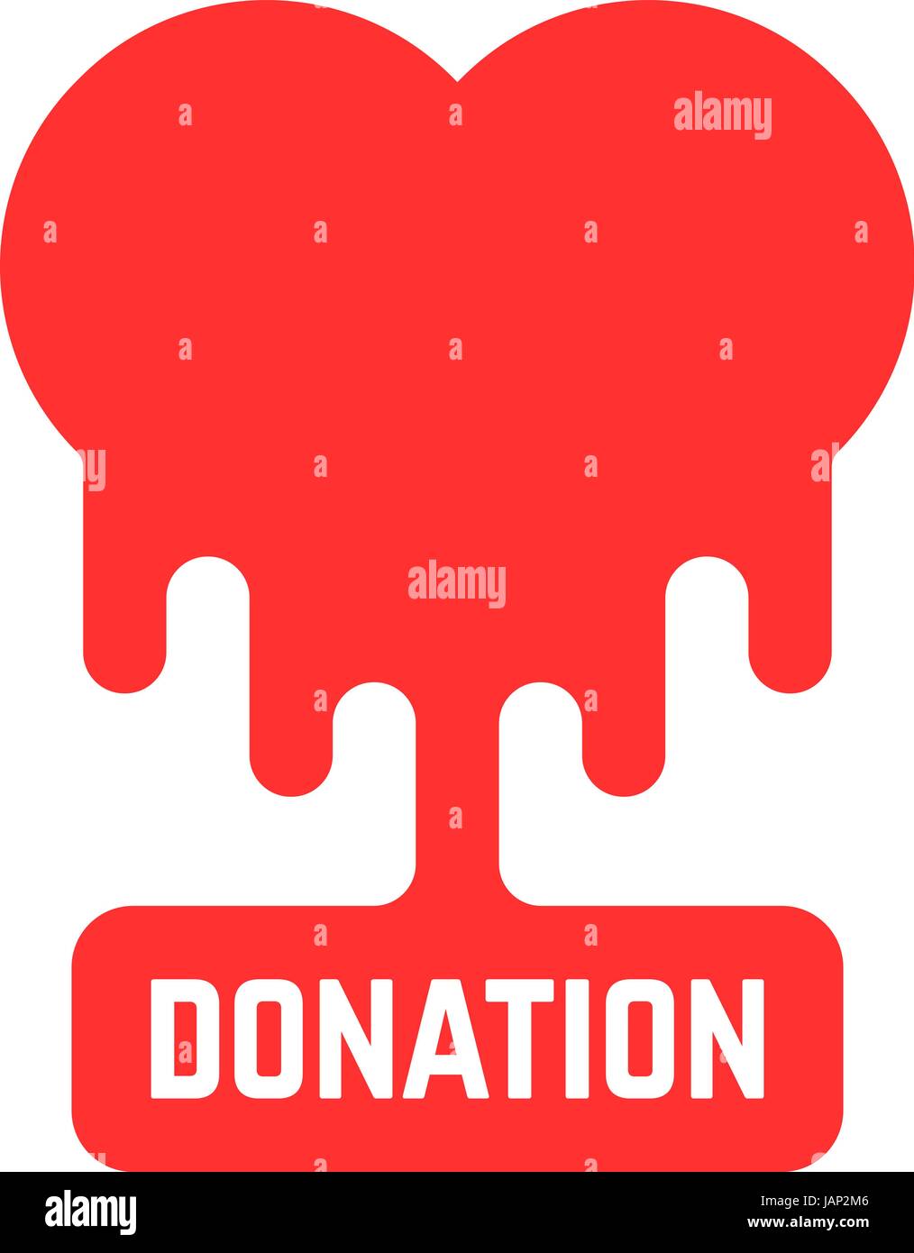 donation icon with bleeding heart. concept of philanthropy, foundation ...