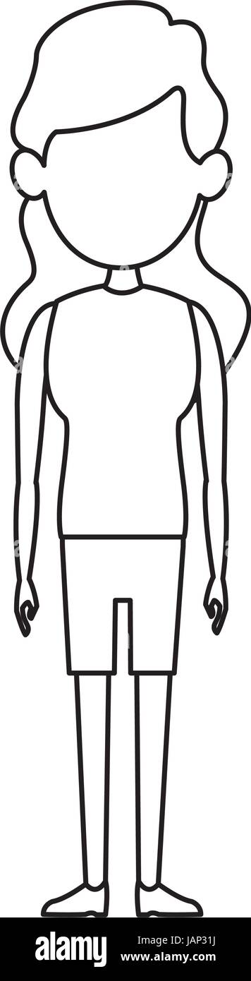 woman female standing character outline image Stock Vector Image & Art ...