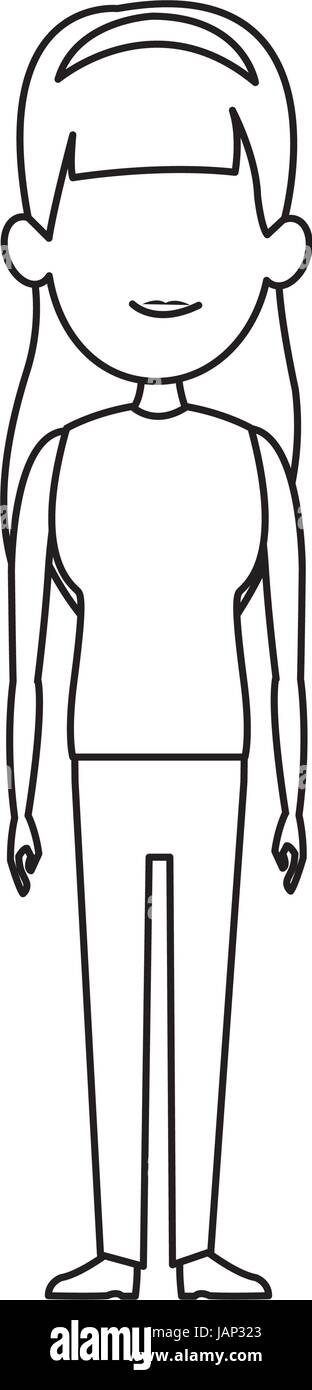 woman female standing character outline image Stock Vector Image & Art ...