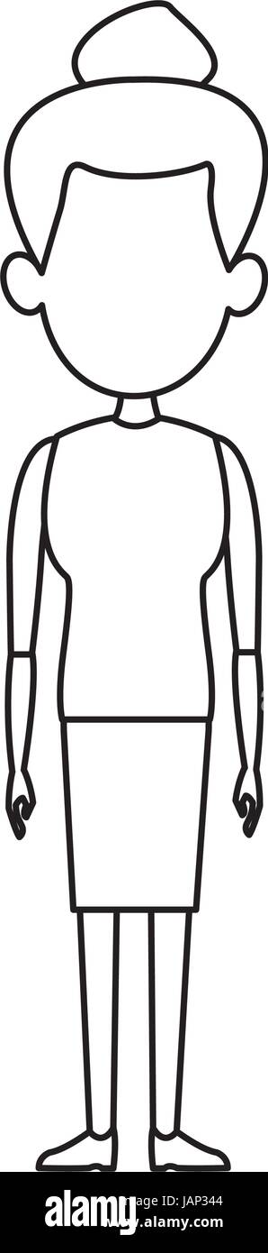 woman female standing character outline image Stock Vector Image & Art ...