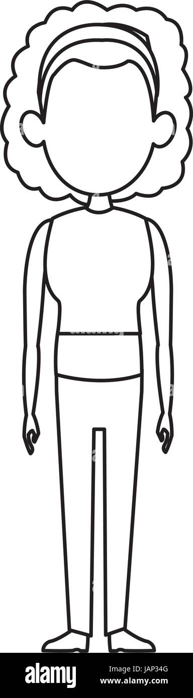 woman female standing character outline image Stock Vector Image & Art ...