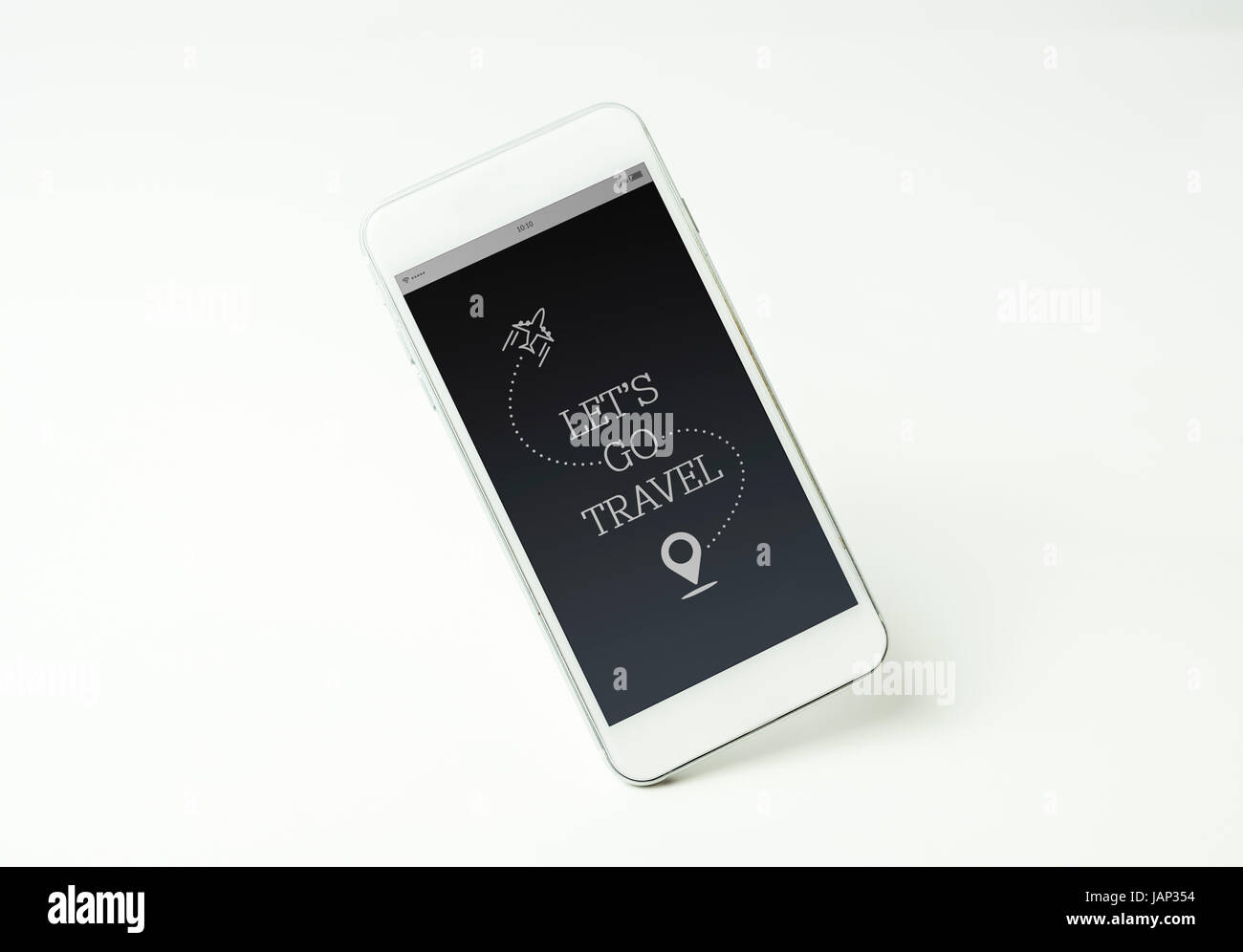 Aerial view of mobile phone isolated on white Stock Photo - Alamy