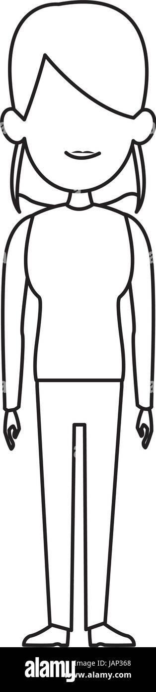 woman female standing character outline image Stock Vector Image & Art ...