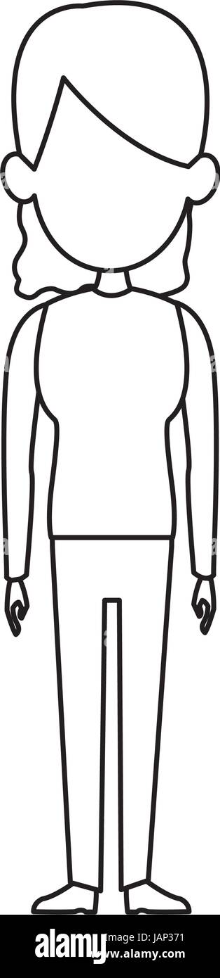 woman female standing character outline image Stock Vector Image & Art ...