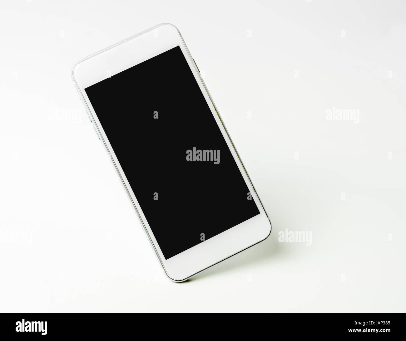 Aerial view of mobile phone isolated on white Stock Photo - Alamy