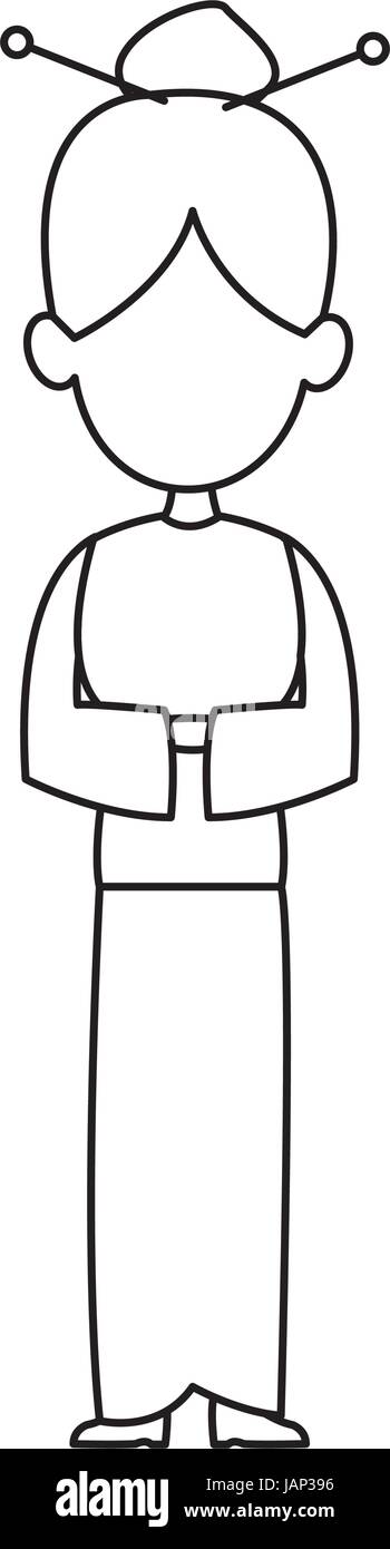 woman female standing character outline image Stock Vector Image & Art ...