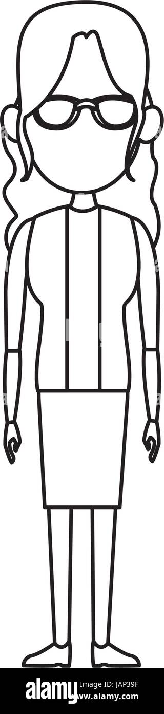 woman female standing character outline image Stock Vector Image & Art ...