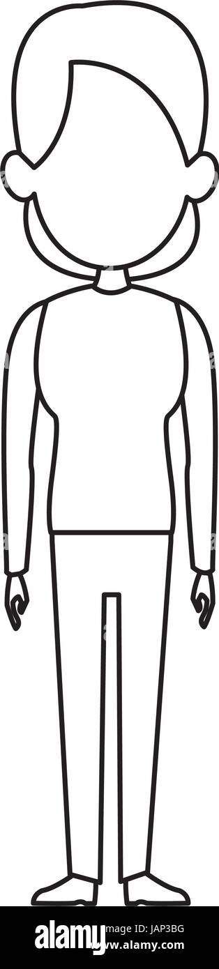 woman female standing character outline image Stock Vector Image & Art ...