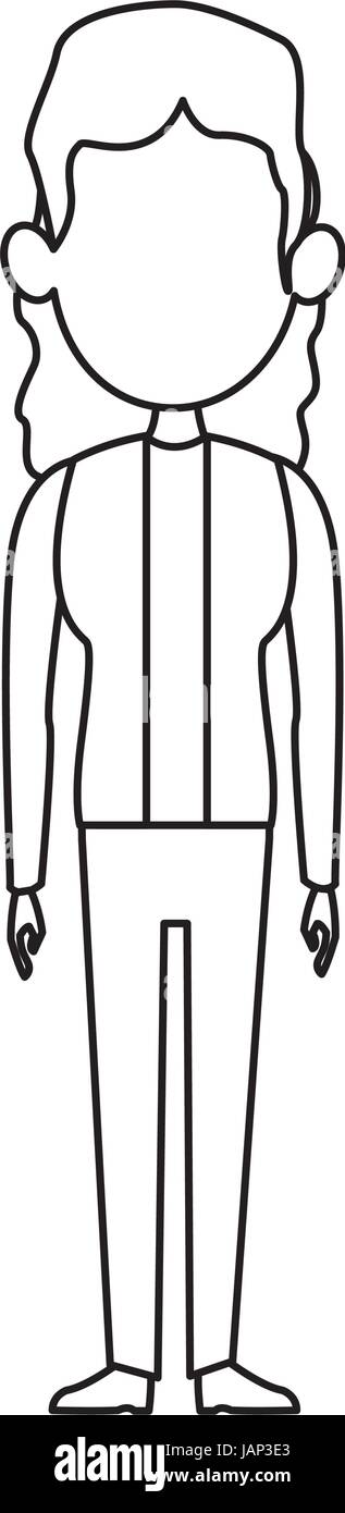 woman female standing character outline image Stock Vector Image & Art ...