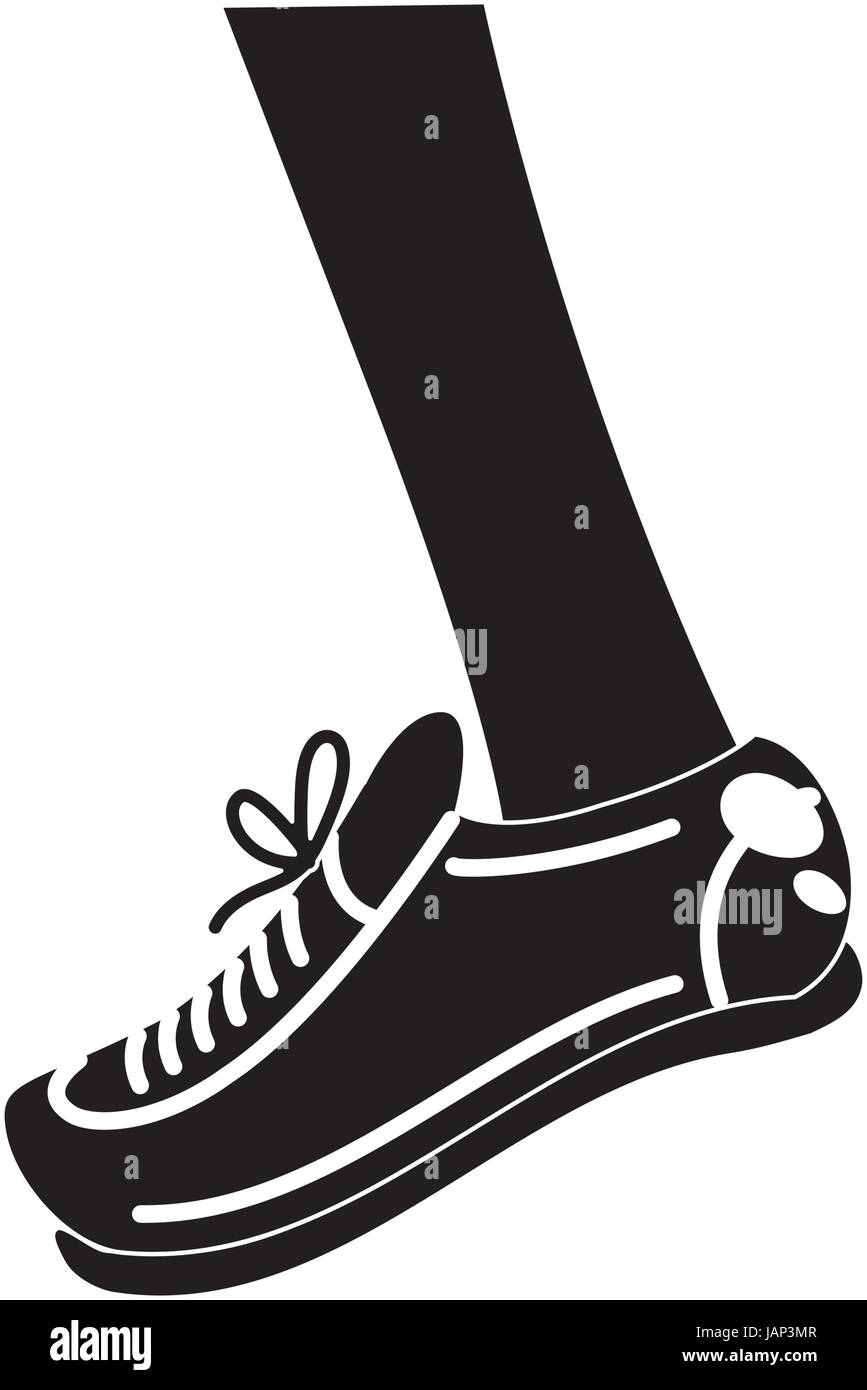 contour leg with sport sneaker to practice exercise Stock Vector Image ...