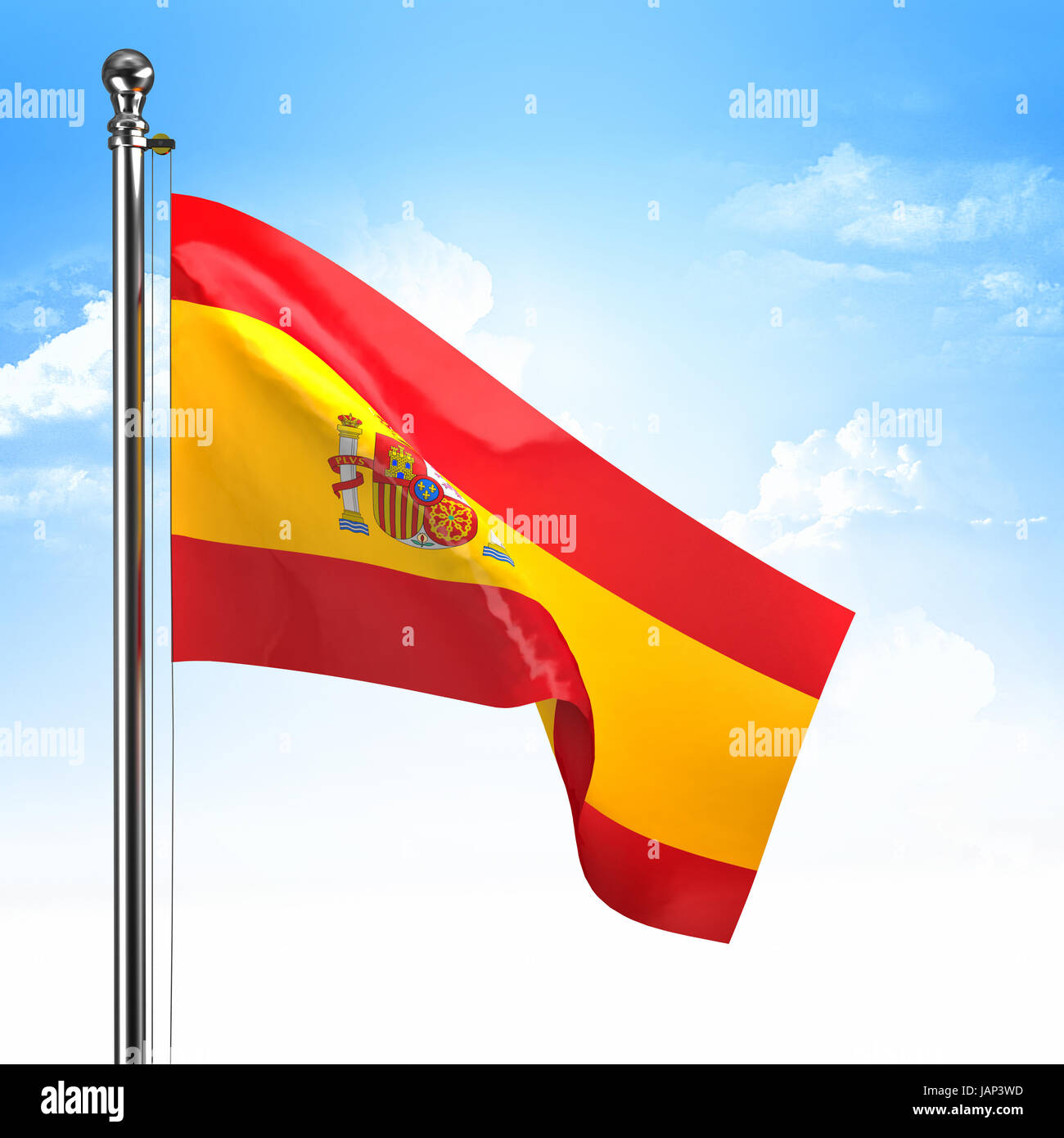 spanish flag and blue sky Stock Photo - Alamy