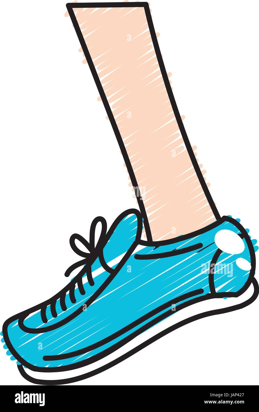 leg with sport sneaker to practice exercise Stock Vector Image & Art ...
