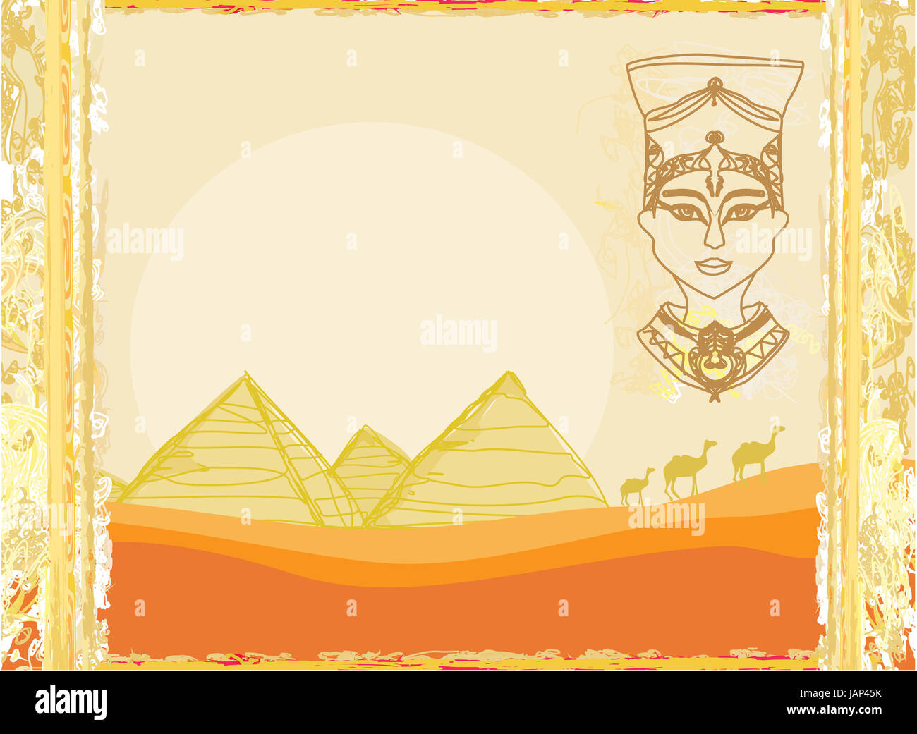 old paper with Egyptian queen Stock Photo - Alamy