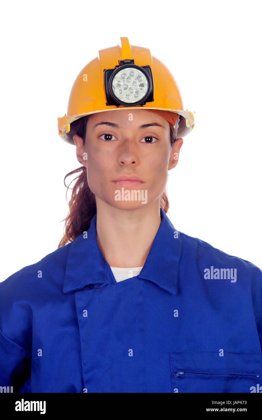 Women working in mining isolated on white background Stock Photo - Alamy