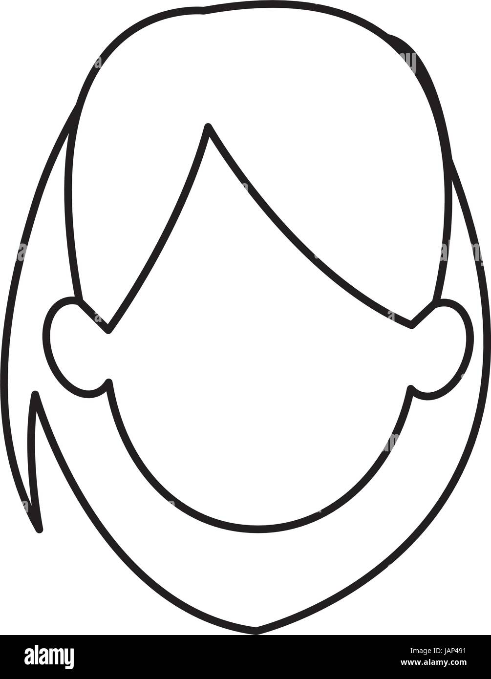 silhouette of faceless head woman hairstyle Stock Vector Image & Art ...