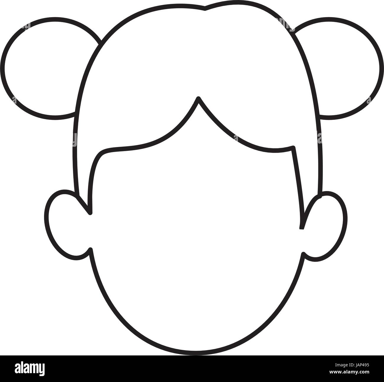 silhouette of faceless head woman hairstyle Stock Vector Image & Art ...