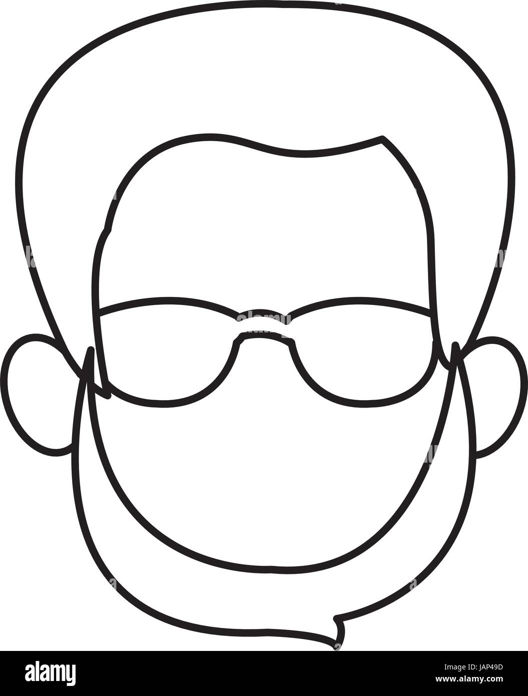 Drawing head man faceless people Black and White Stock Photos & Images ...