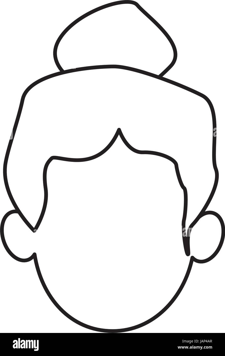 silhouette of faceless head woman hairstyle Stock Vector Image & Art ...