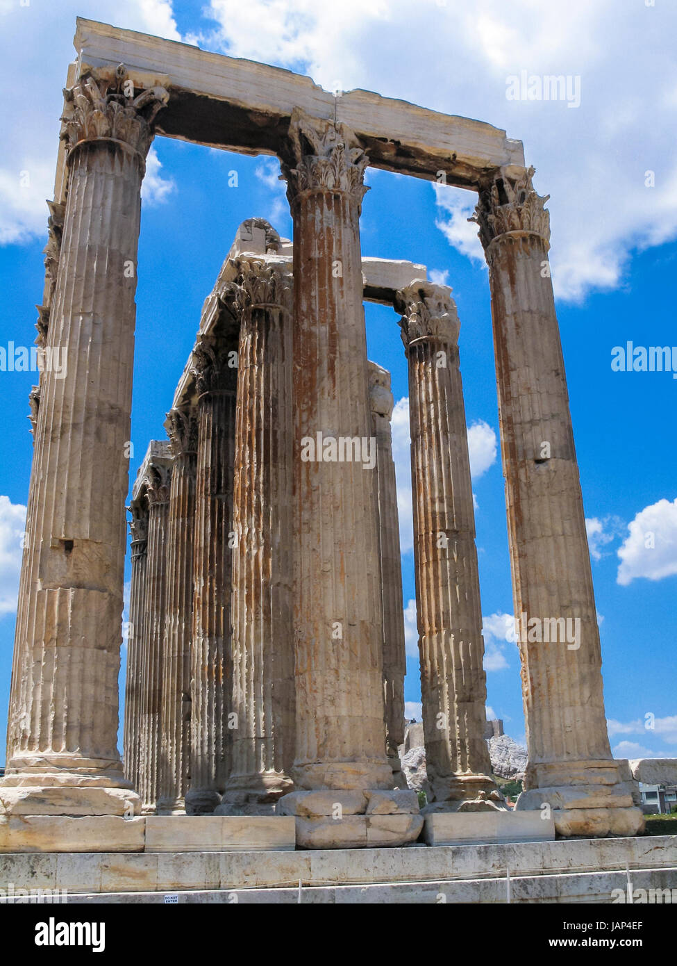 Side view of pillars at the Temple of Zeus - Athens, Greece Stock Photo ...