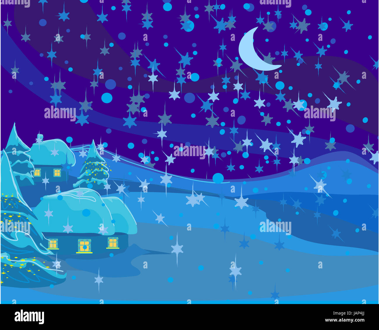 winter landscape, Christmas scene Stock Photo - Alamy