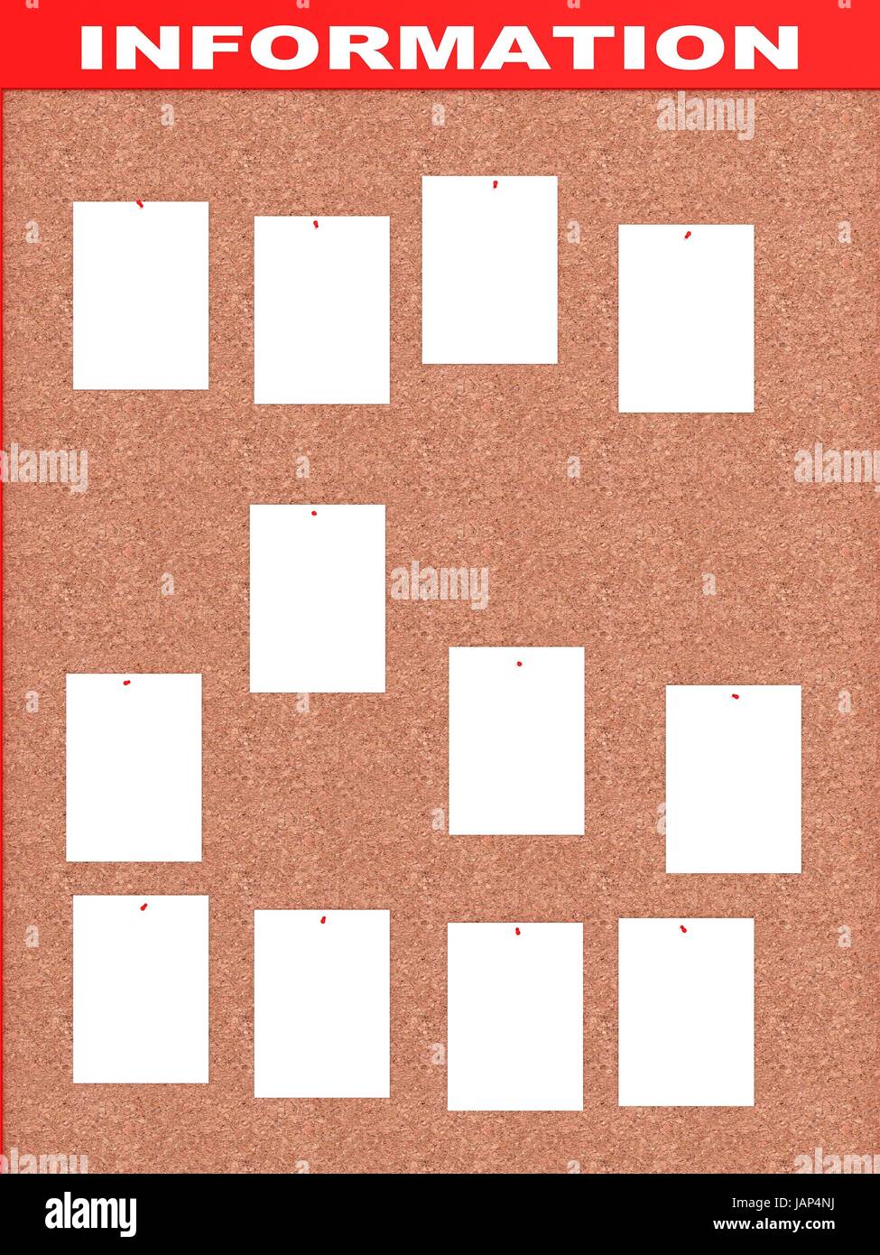 Information board with paper sheets Stock Photo - Alamy