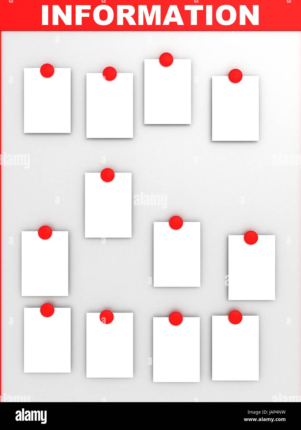 Information board with paper sheets Stock Photo - Alamy