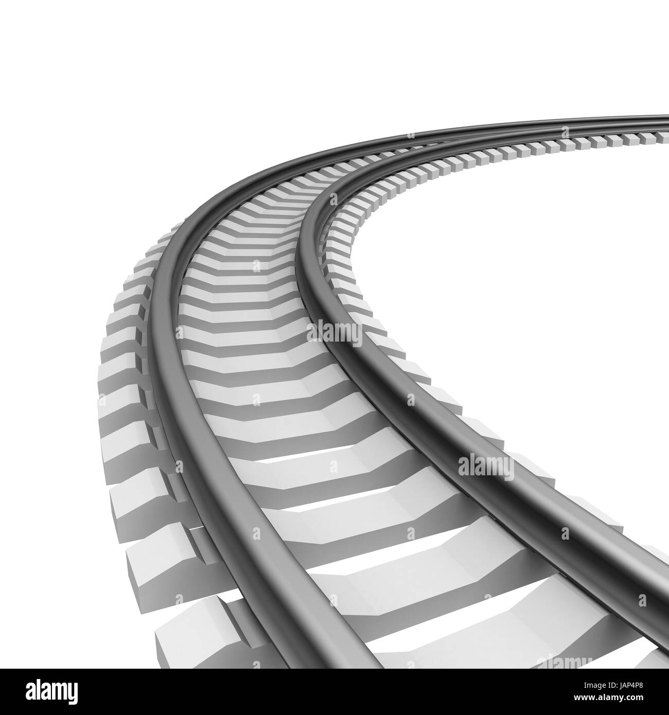 Single curved railroad track isolated Stock Photo - Alamy Single curved railroad track isolated Stock Photo - Alamy