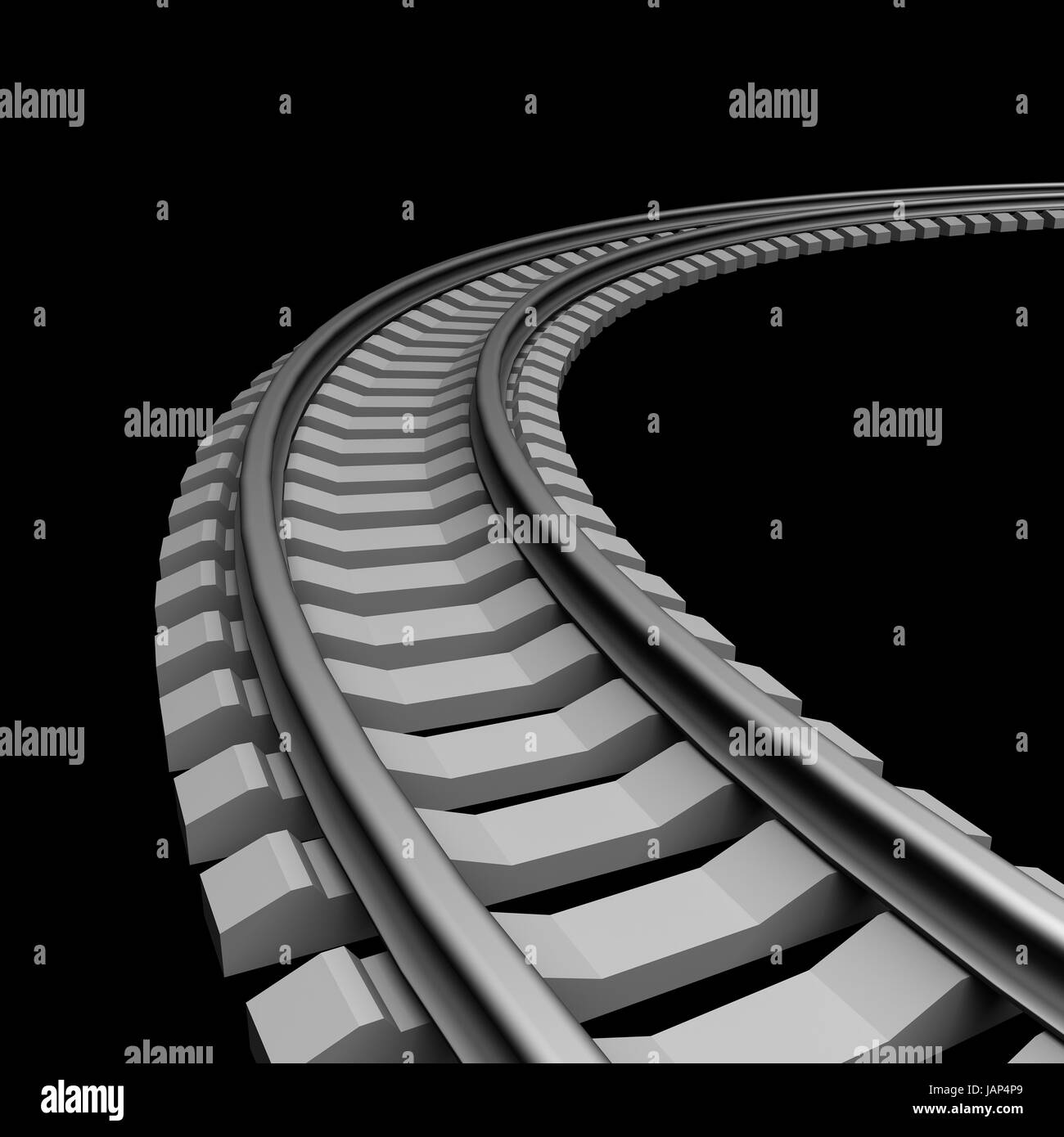 Curved railroad track illustration hi-res stock photography and images ...