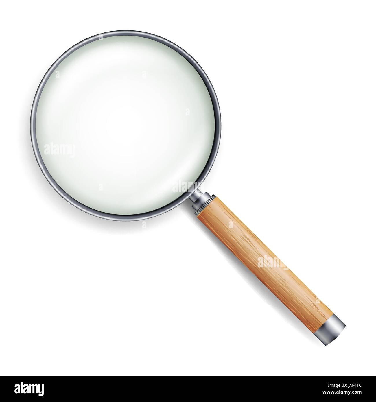Realistic Magnifying Glass Vector. Isolated On White Background, With ...