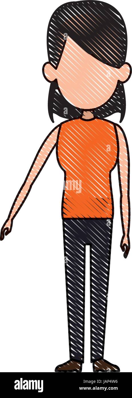 standing woman drawing female young Stock Vector Image & Art - Alamy