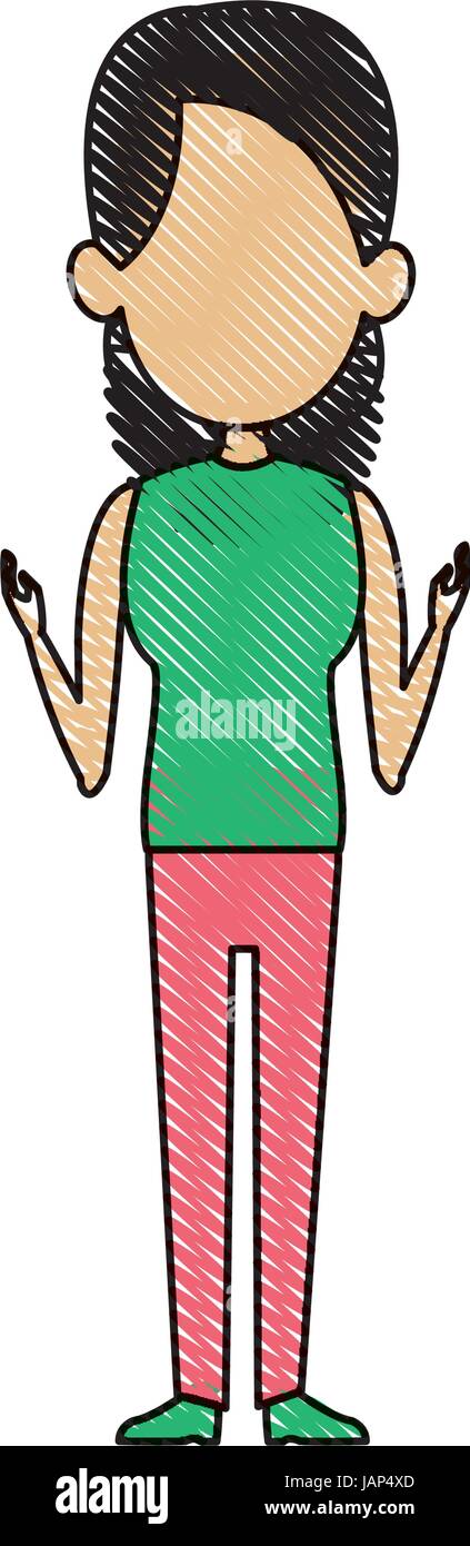 standing woman drawing female young Stock Vector Image & Art - Alamy