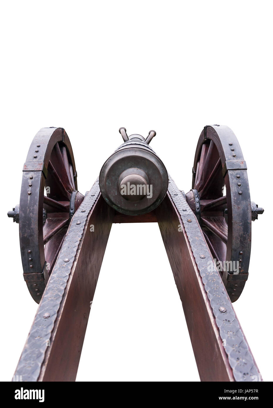 Old cannon isolated over white background with clipping path Stock ...