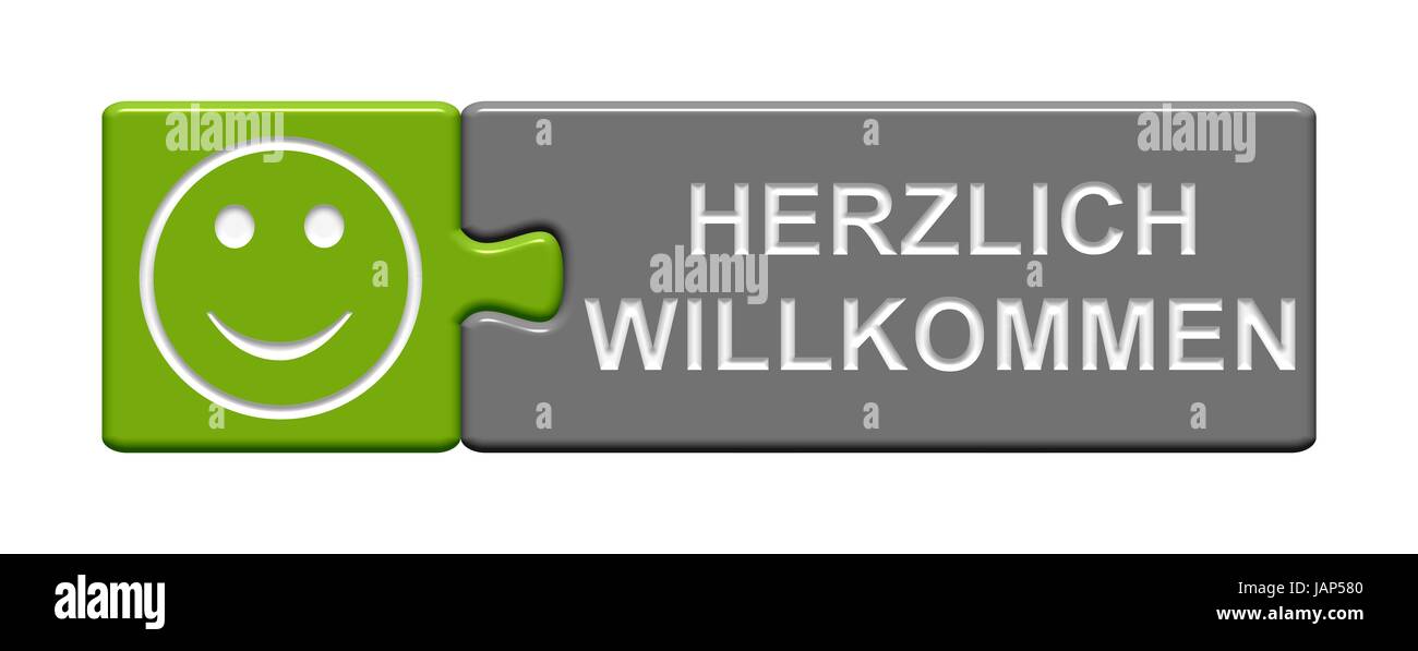 puzzle button: welcome Stock Photo - Alamy